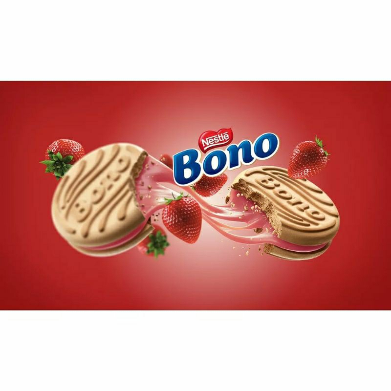 Kit 5 Unidades Biscoito Recheado Bono Sabor morango ou chocolate - 126g ...