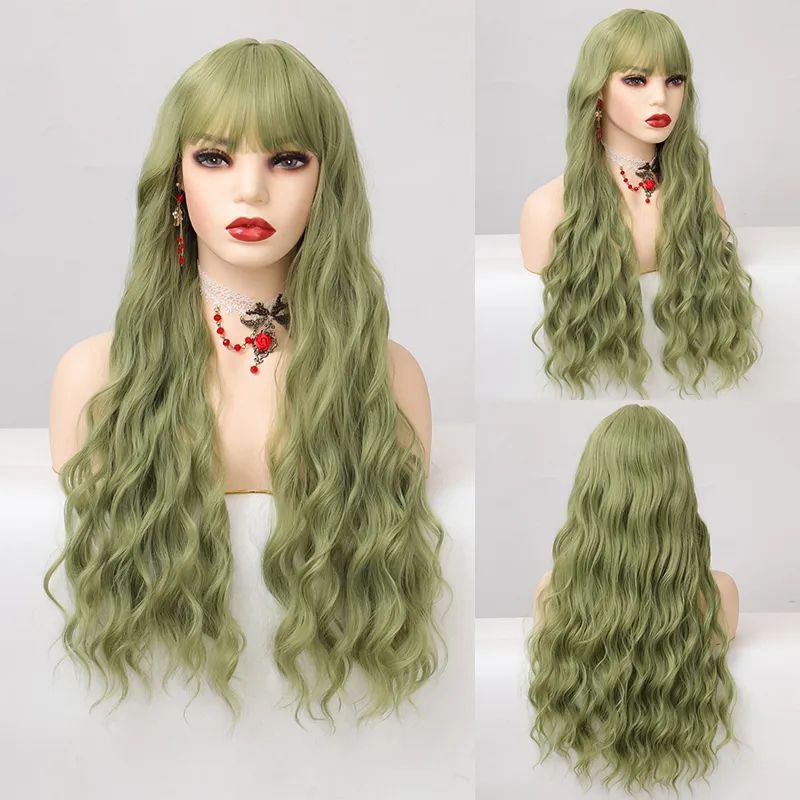 PERUCA VERDE ONDULADA LONGA | Shopee Brasil
