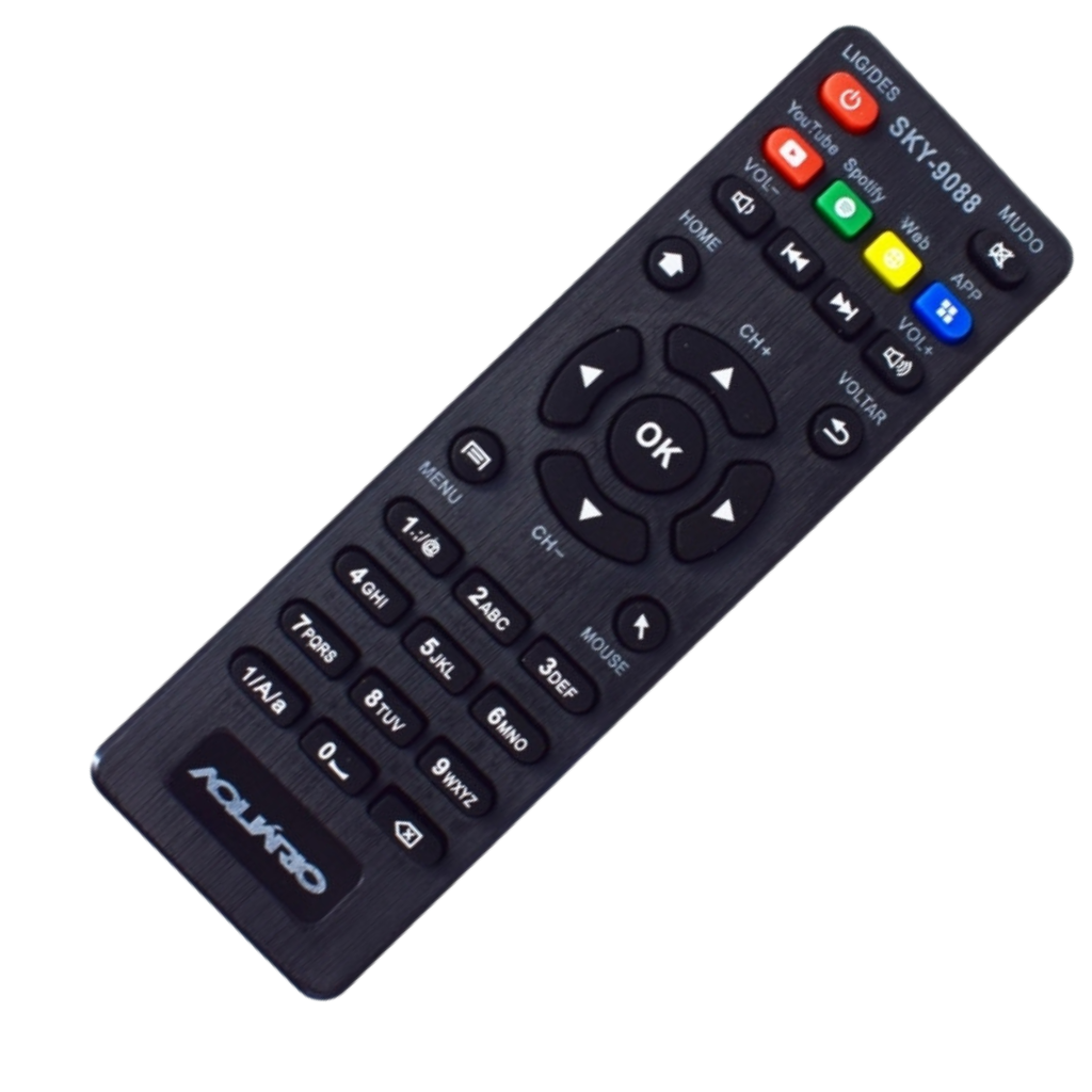 Controle Remoto Compatível com Receptor Smart TV Box Aquário SKY-9088 ...