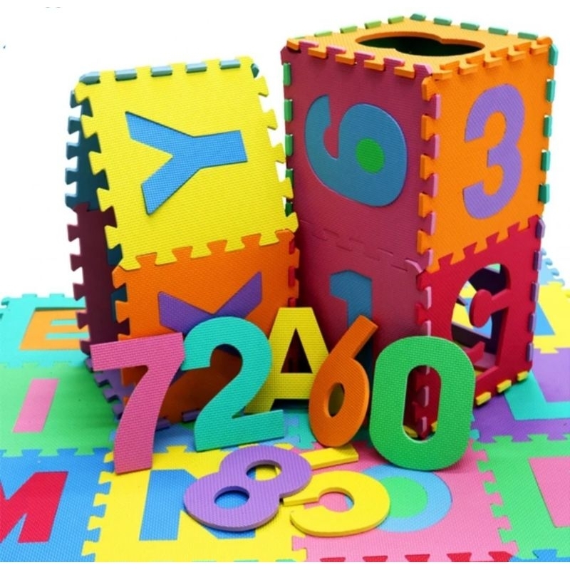 Brinquedo Tatame de EVA 36 peças de 7 cm cada Alfabeto e Números ...