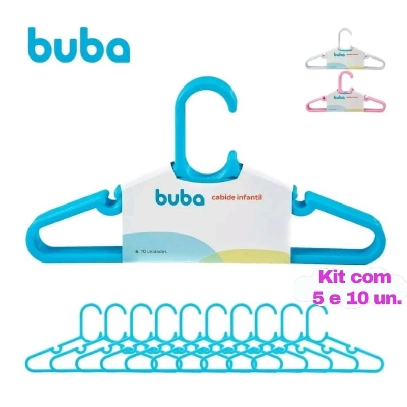cabides infantil bebê buba com 5 e 10 unidades | Shopee Brasil