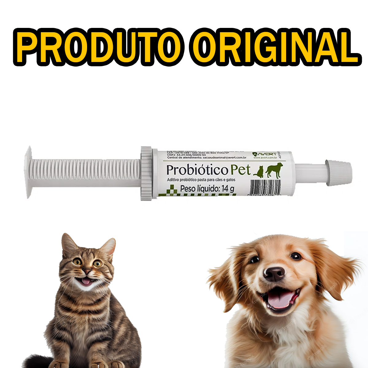 Suplemento Probiótico Pet para Cães e Gatos Avert Seringa com 14g ...