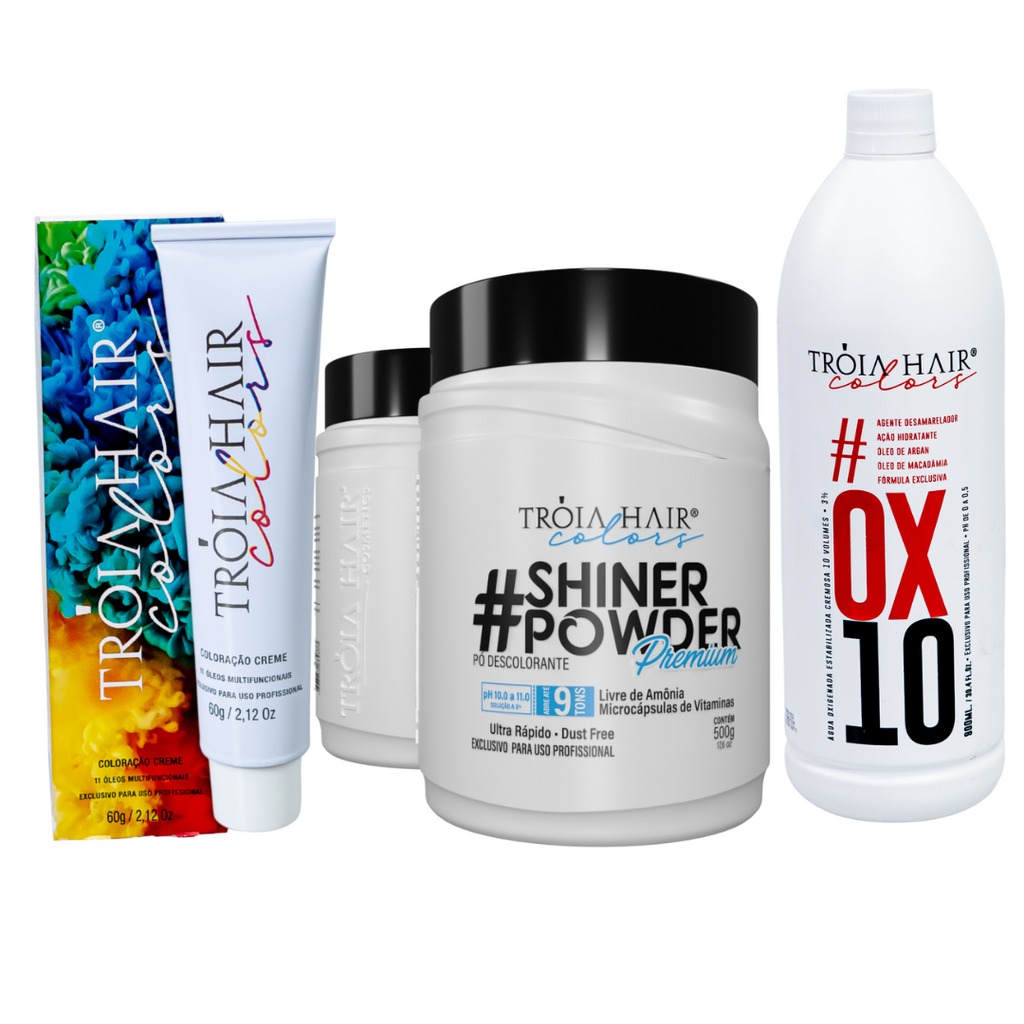 Kit De Descoloração Completo Troia Hair - Pó Ox Coloração | Shopee Brasil