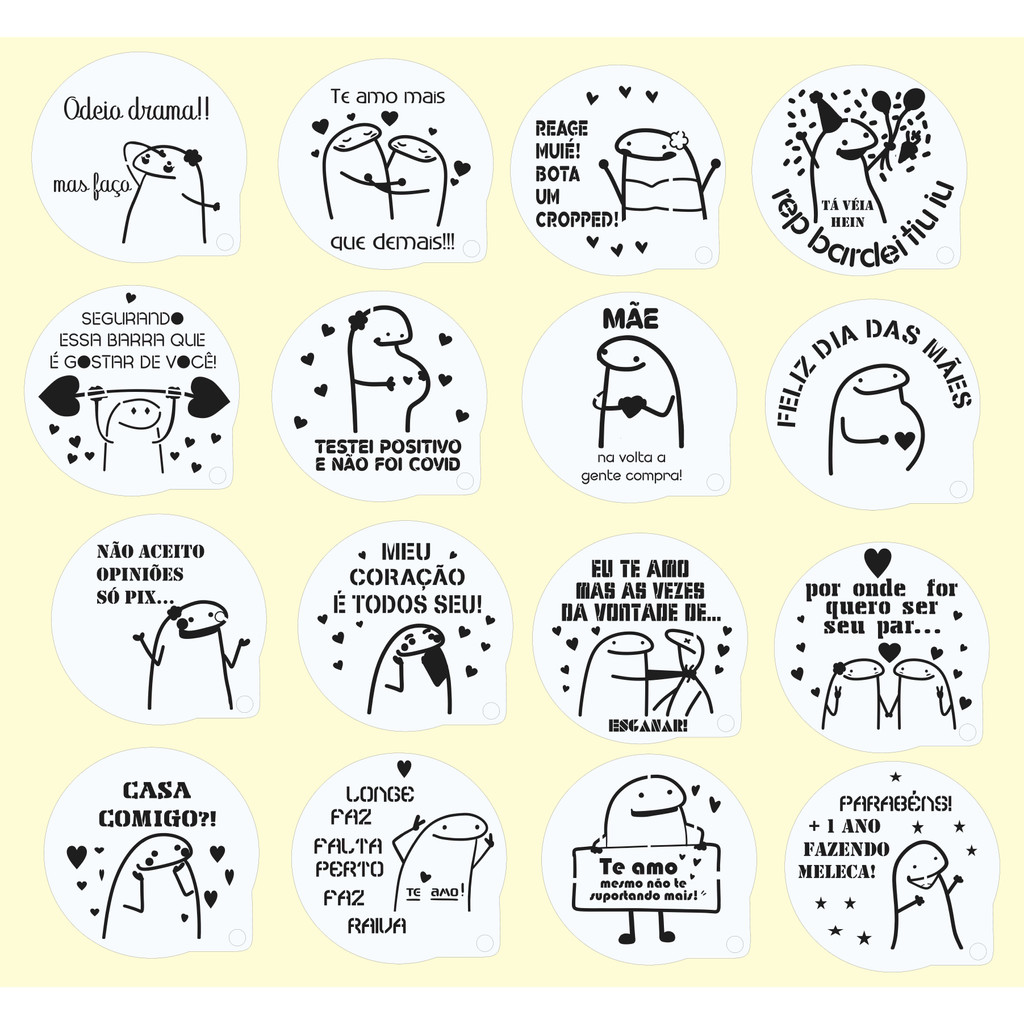 Kit Stencil Flork 16 Moldes 7x7cm , | Shopee Brasil