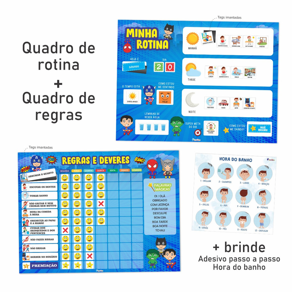 Kit Quadro Educativo Infantil Quadro De Rotina Quadro De Incentivo