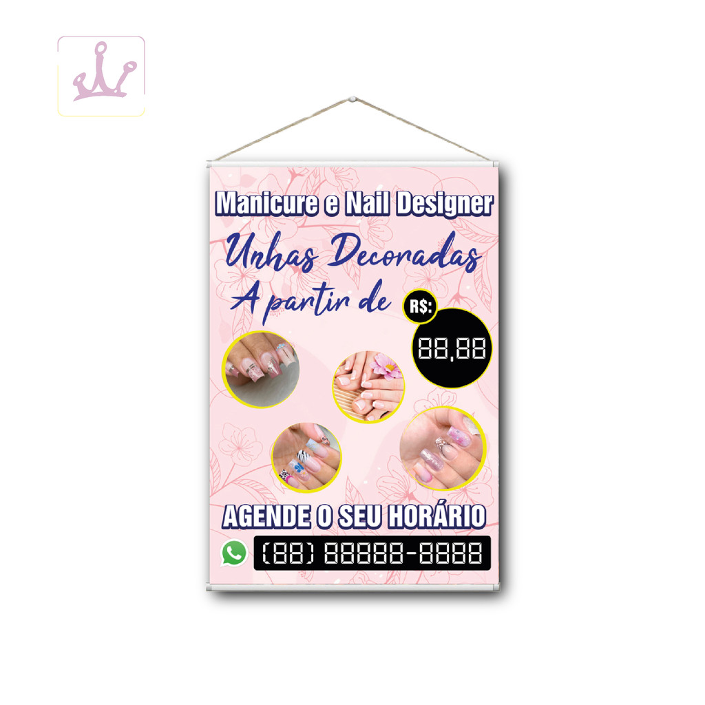 Placa Faixa Banner manicure / unhas 40x60 Cm | Shopee Brasil