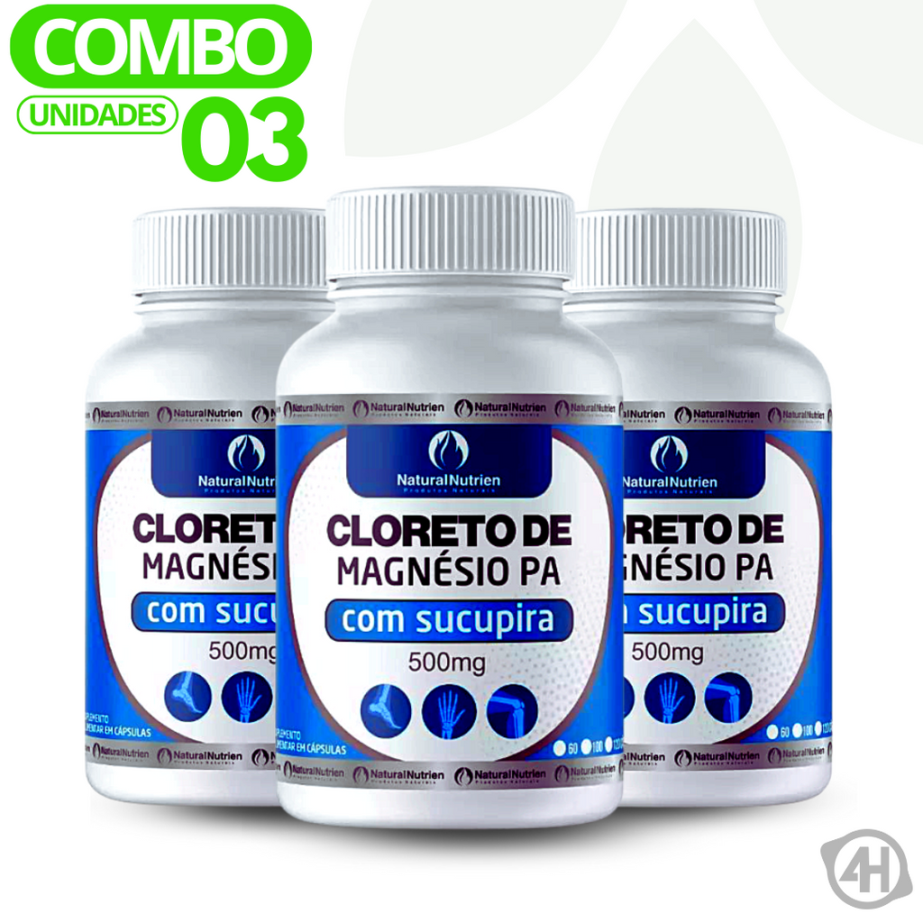 Cloreto de Magnésio com Sucupira Embalagem Kit 300 Cápsulas de 500mg Cada | Shopee Brasil