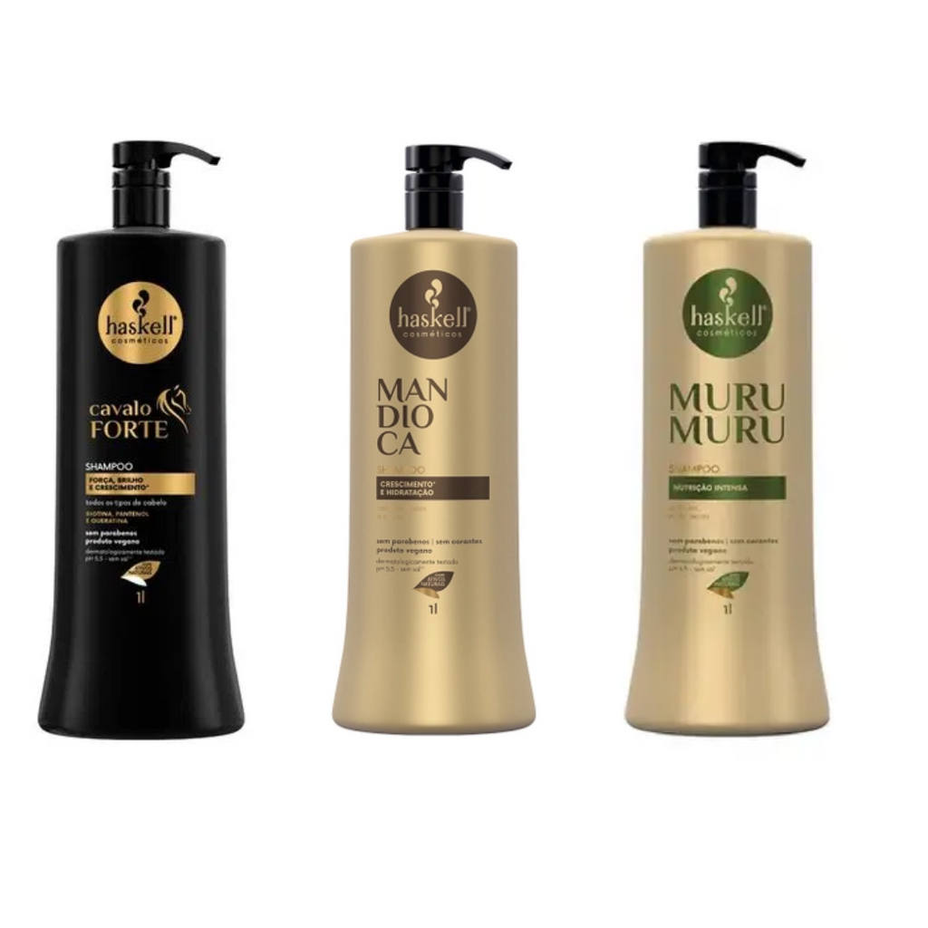 Shampoo Haskell 1Litro - Cavalo Forte - Mandioca - Mururu | Shopee Brasil