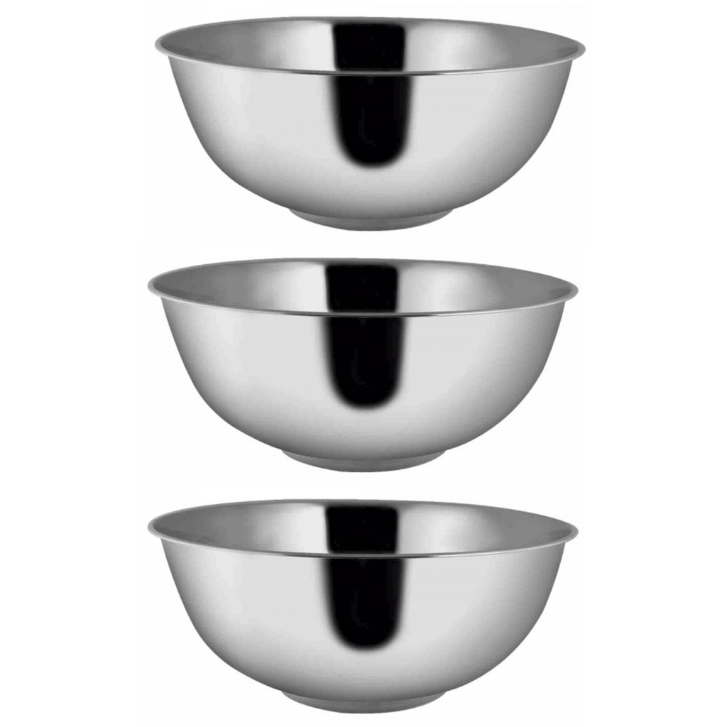 Conjunto Kit 3 Bowls Redondo Tigela Cumbuca Bacia Aço Inox 24 cm ...