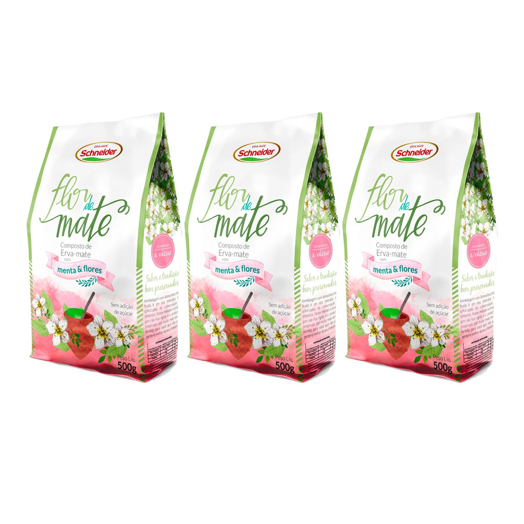 Composto de erva mate Flor de mate 3 pacotes 500g | Shopee Brasil