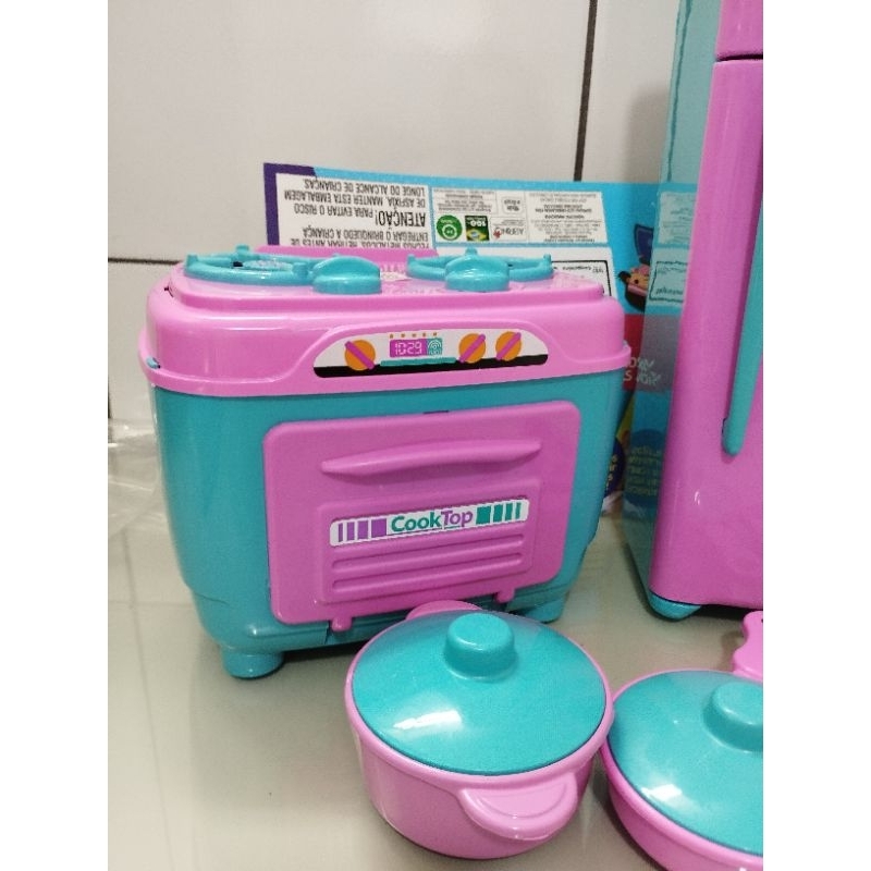 kit Cozinha Infantil - Geladeira Duplex + Fogao Play Cooker com Panelinhas - Kit 10 | Shopee Brasil
