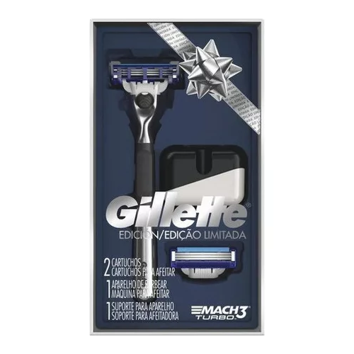 Kit Aparelho Gillette Mach3 Especial + 2 Cargas + Suporte | Shopee Brasil