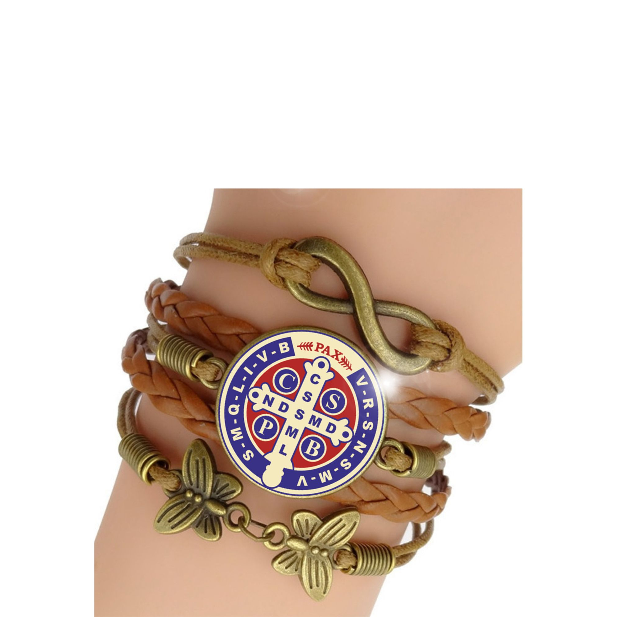 Pulseira Feminina Vade retro Satana Medalha de São Bento VRSNSMV ...