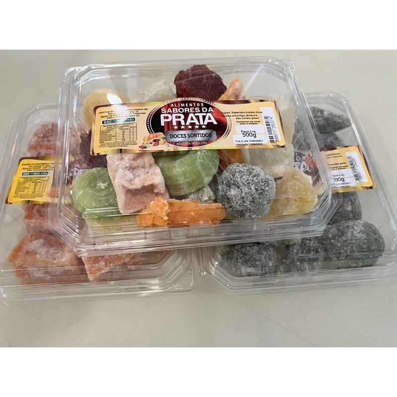 Doces cristalizados sortidos - 500gr | Shopee Brasil