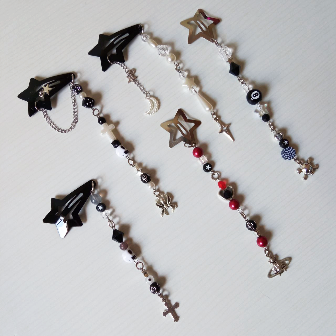 Presilha dark gotico estrela core grampo cruz corrente tic tac | Shopee ...