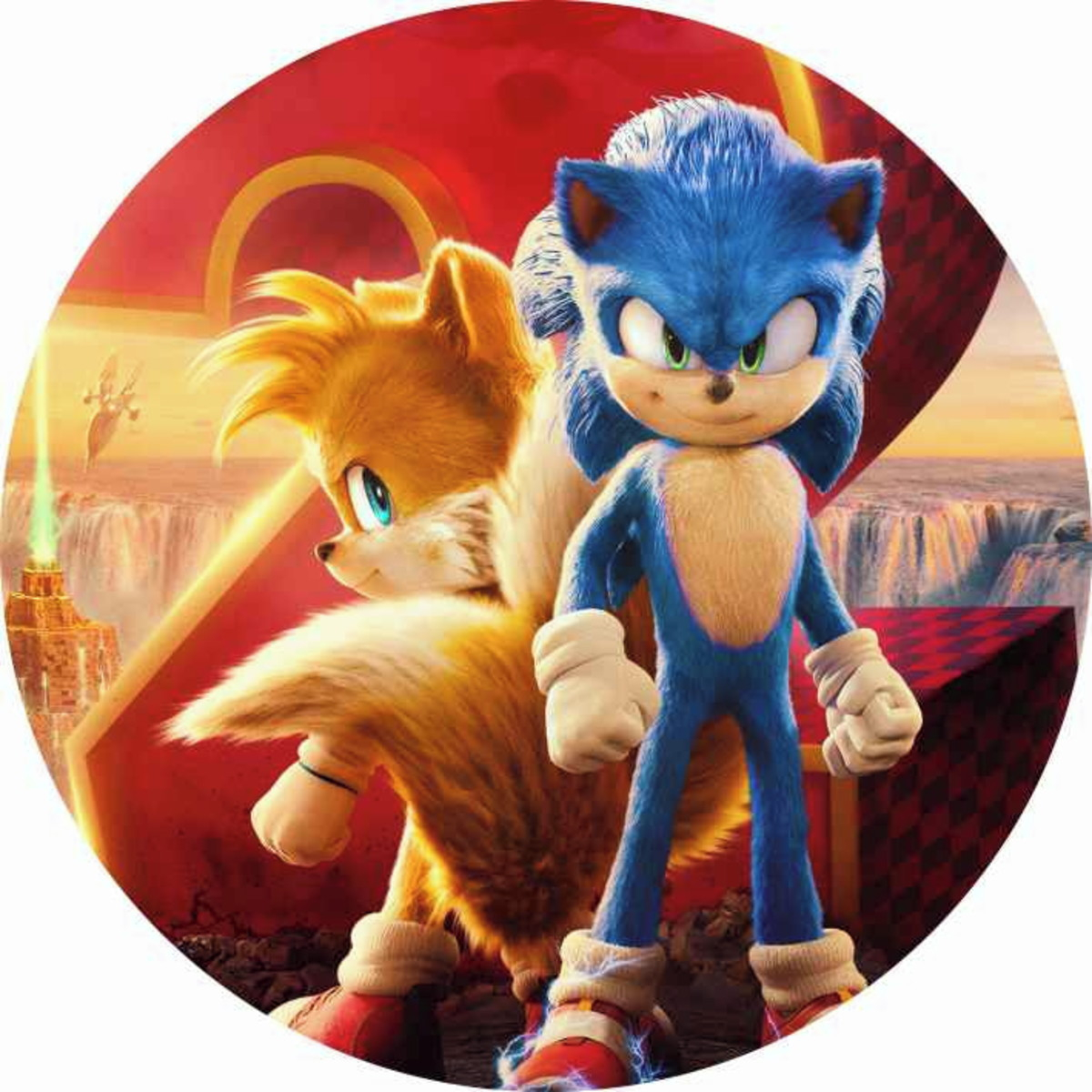 Painel Redondo Sonic Jogo Filme Para Aniversário 50x50 MDF | Shopee Brasil