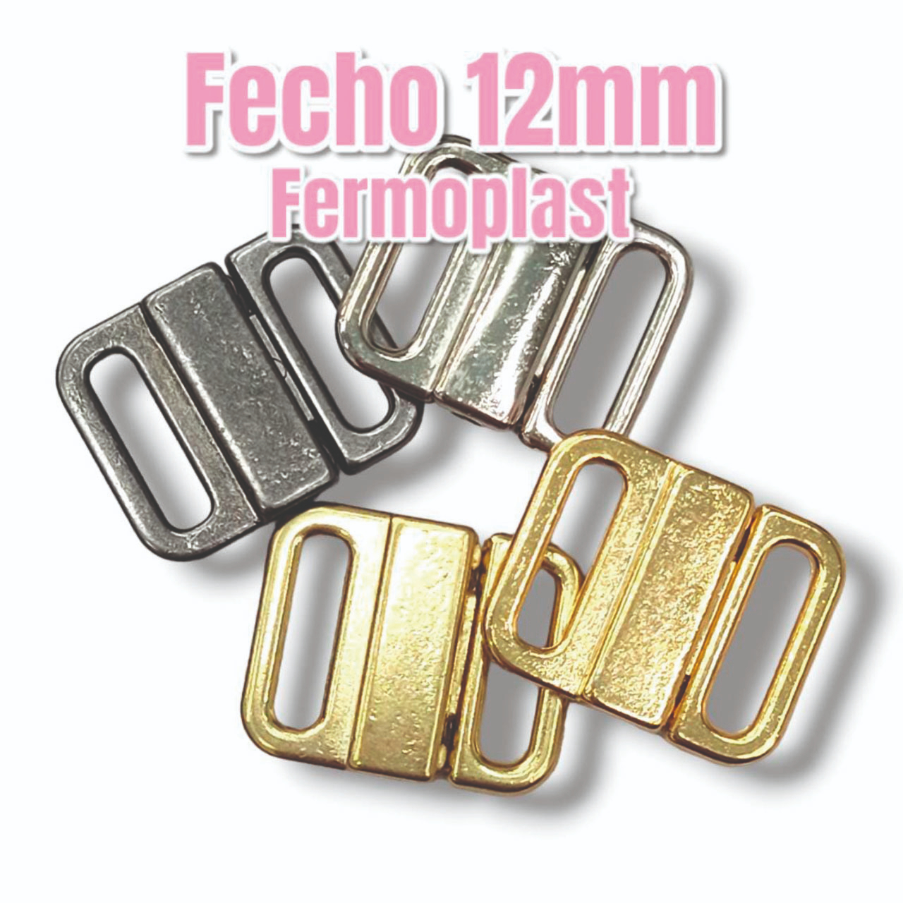 Fecho de Metal para Lingerie 12mm C/ Trava (click) 10 unidades por cor ...