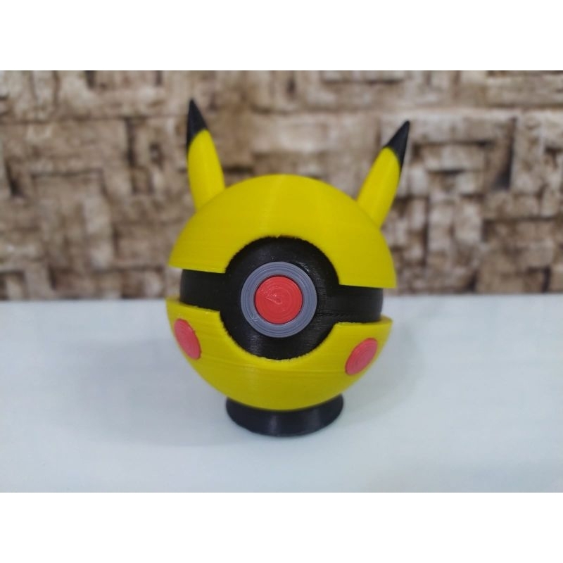 Pikachu Pokemon Pokebola Miniatura amarelo suporte presente | Shopee Brasil