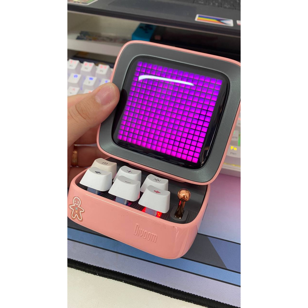 Divoom Ditoo rosa Original com TODOS os itens - vai com os adesivos da ...