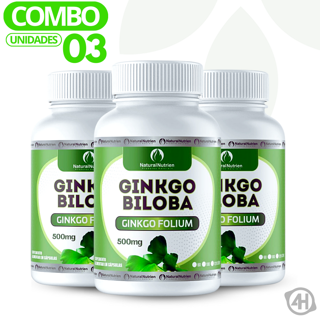Ginkgo Biloba Embalagem Kit 300 Cápsulas de 500mg Cada | Shopee Brasil