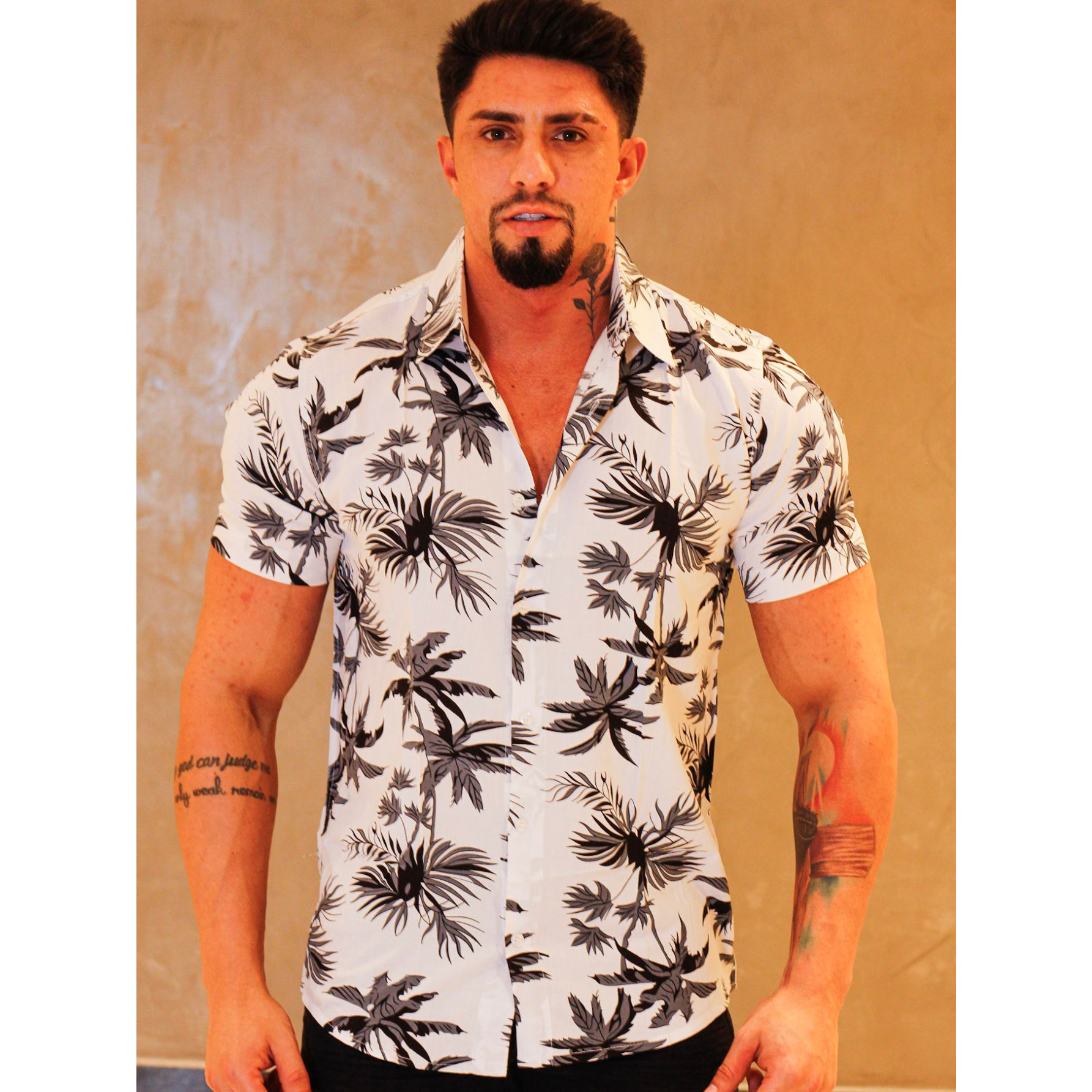 Camisas Slim Unisex Viscose Slim Fit Estampada Listrada Alta Qualidade Promoção Shopee Brasil