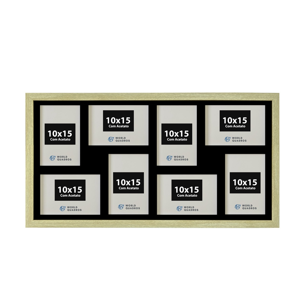 Quadro Painel Multifotos 8 Foto 10x15 Paspatur Preto Moldura Acetato Parede Criativo Luxo ...