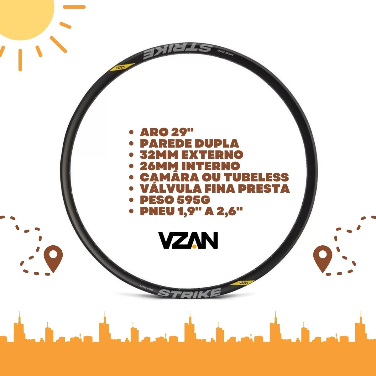 Par Aro 29 Bike Mtb Vzan Strike Pro 32 Furos Tubeless 32mm | Shopee Brasil