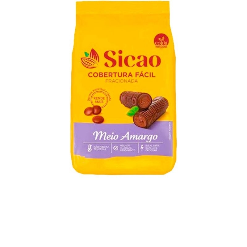 Cobertura Meio Amargo Sicao Fácil Gotas 1,01kg | Shopee Brasil