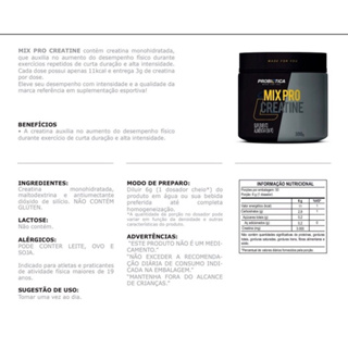 Creatina Pura Mix Pro 100g 300g - Probiótica | Shopee Brasil