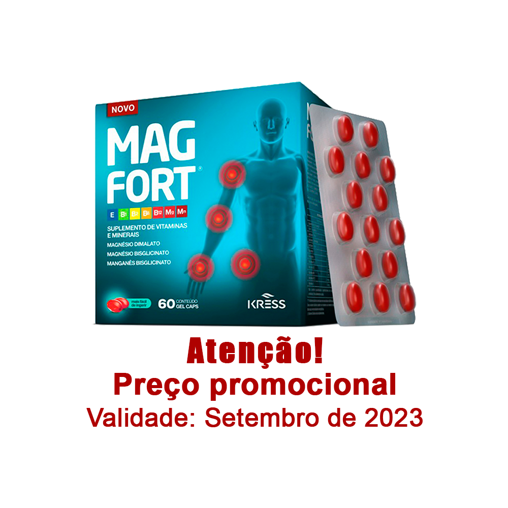 Magfort suplemento de vitaminas e minerais rico em magnésio 60 caps gel ...