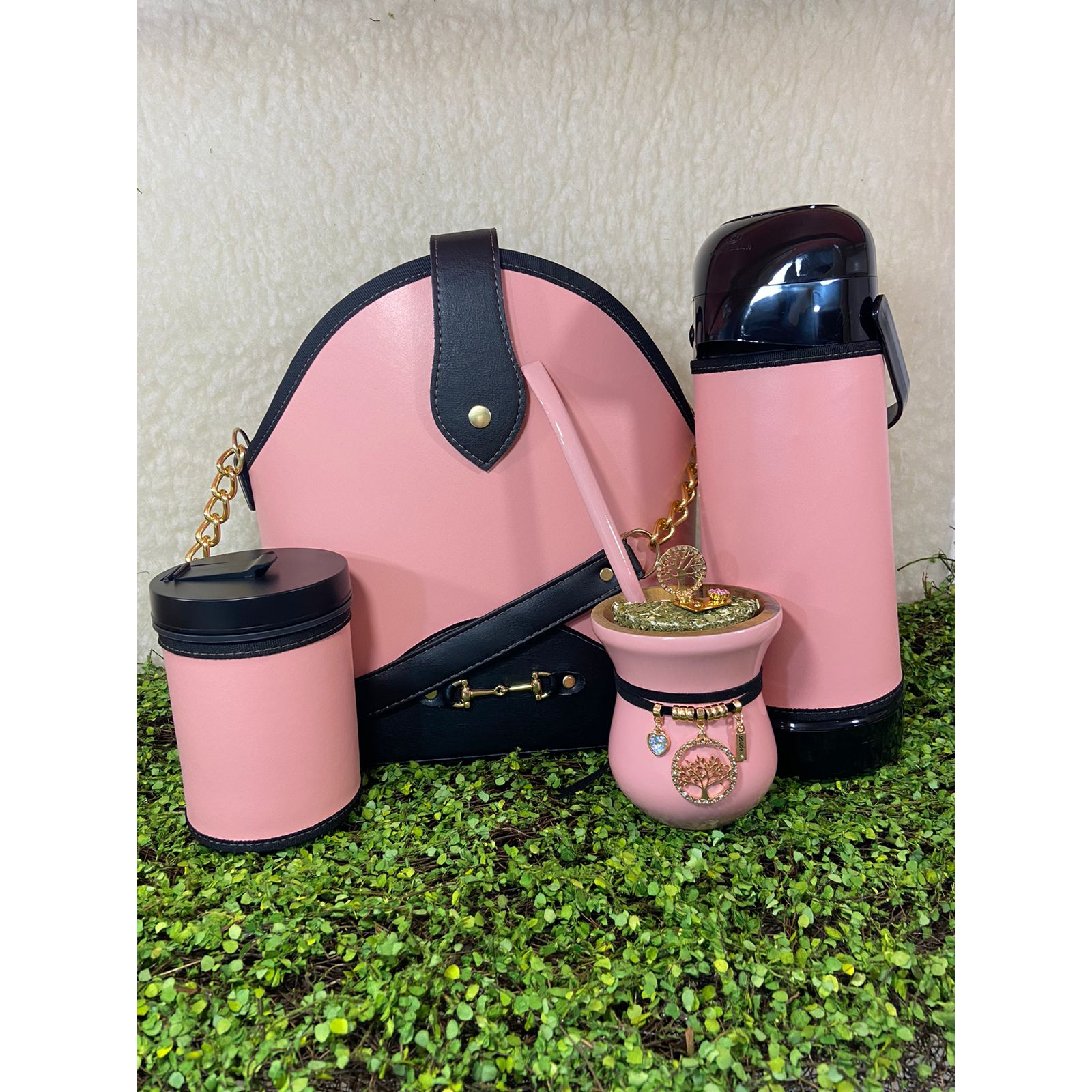Kit Mateira Chimarrão Mate 7 Peças Rosa Love Luxo | Shopee Brasil