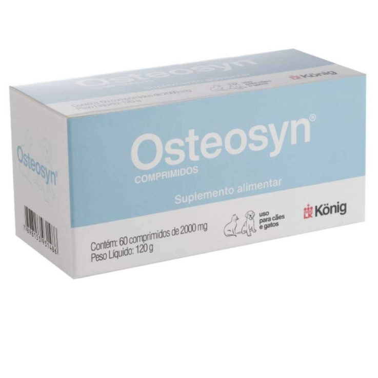 Osteosyn 2000mg 60 Comprimidos Suplemento para Cães König | Shopee Brasil