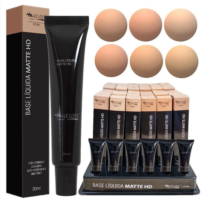 Base Para Rosto Liquida Matte Hd Max Love Colágeno E Hidrata | Shopee ...