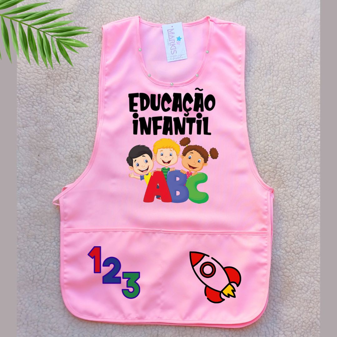 Bata Avental Jaleco Uniforme Feminino - Educação Infantil | Shopee Brasil