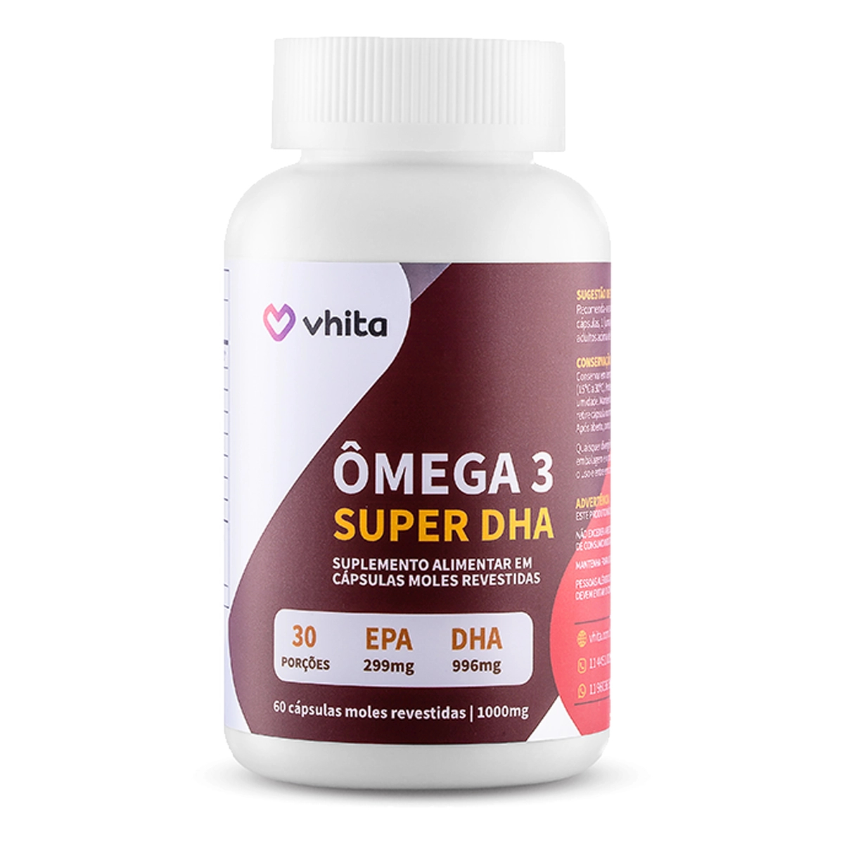 Ômega 3 Ultra Mega Super DHA Vhita TG concentrado importado 1000mg 60 cápsulas | Shopee Brasil