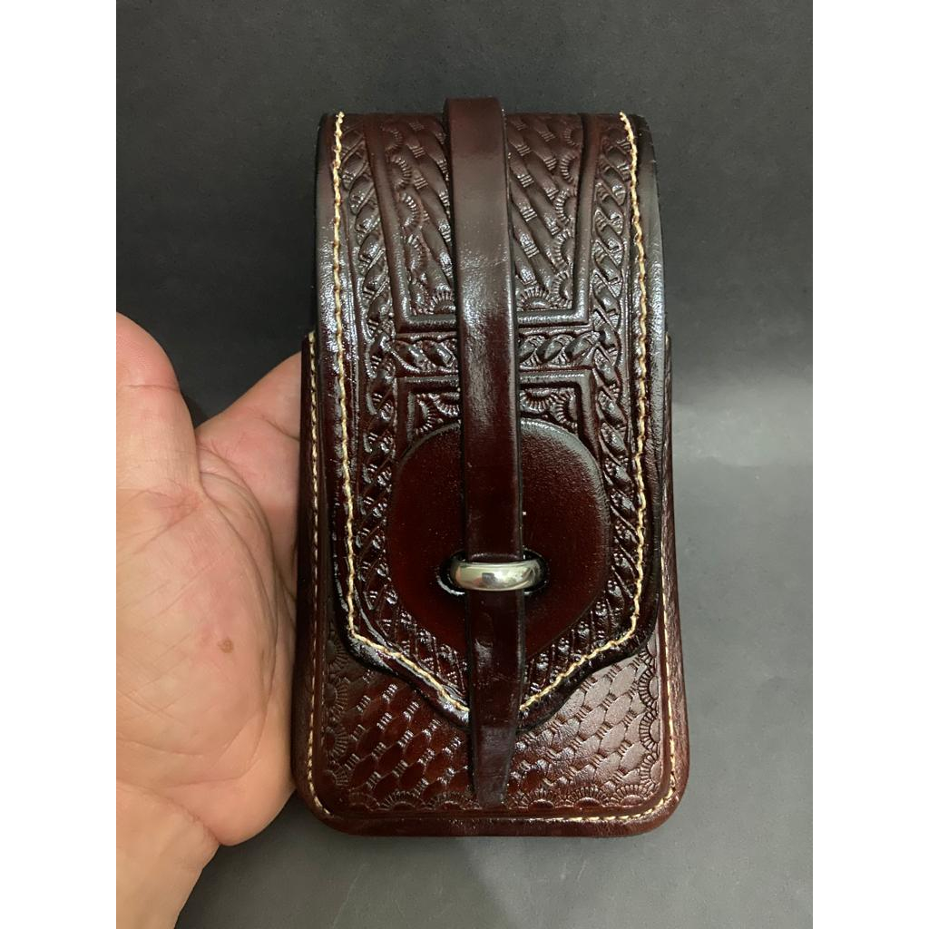 Bainha Celular Rústica 100% Couro Presa N Cinto Universal | Shopee Brasil