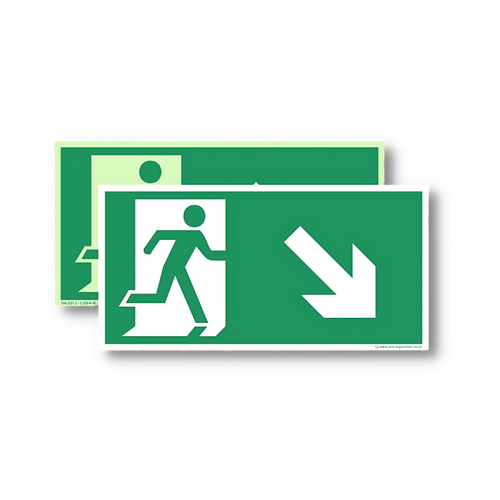 Placa Sinalização Rota de Fuga S6 Fotoluminescente 24x12cm | Shopee Brasil