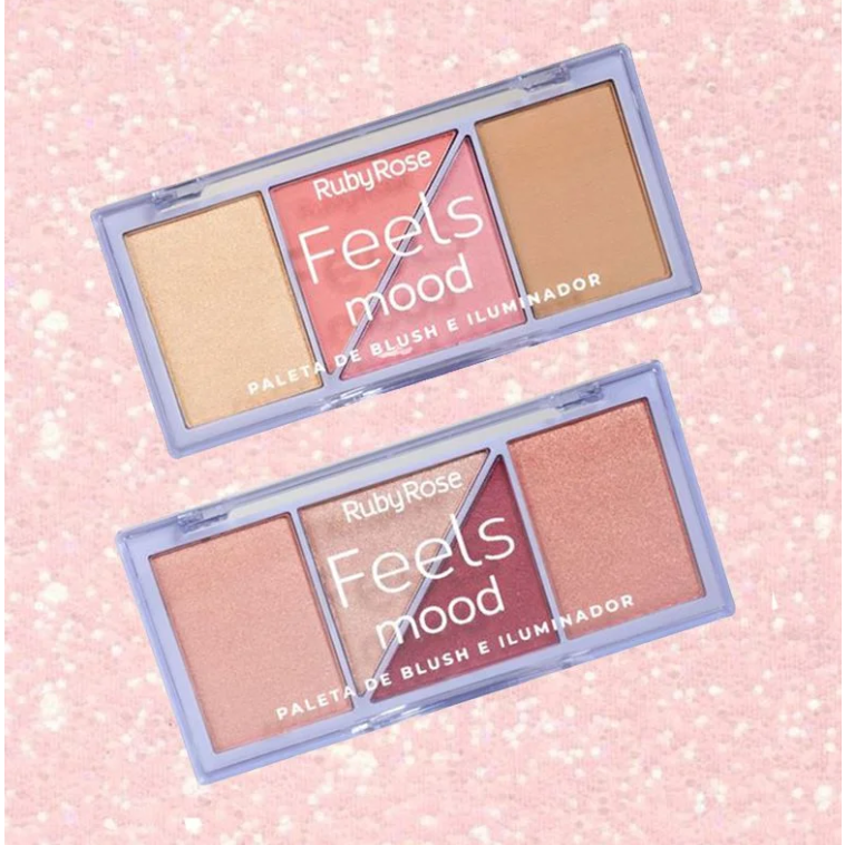 Paletas Blush e Iluminador - Ruby Rose Feels Mood | Shopee Brasil