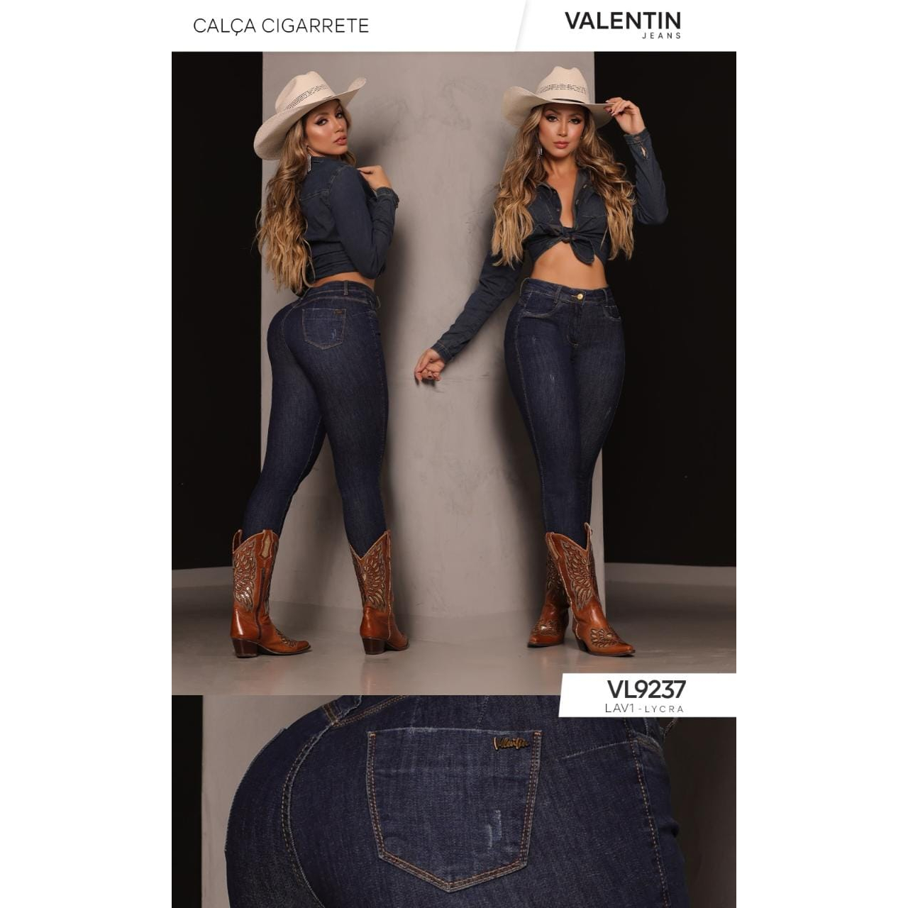 Calça Jeans Feminina Valentin Jeans Deluxe Original | Shopee Brasil