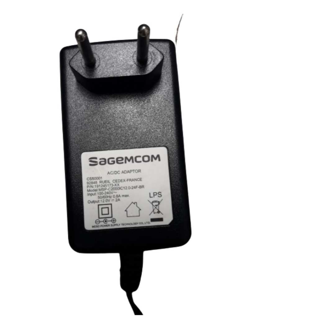 Fonte de Alimentação 12V 2,0AMP - SAGECOM | Shopee Brasil