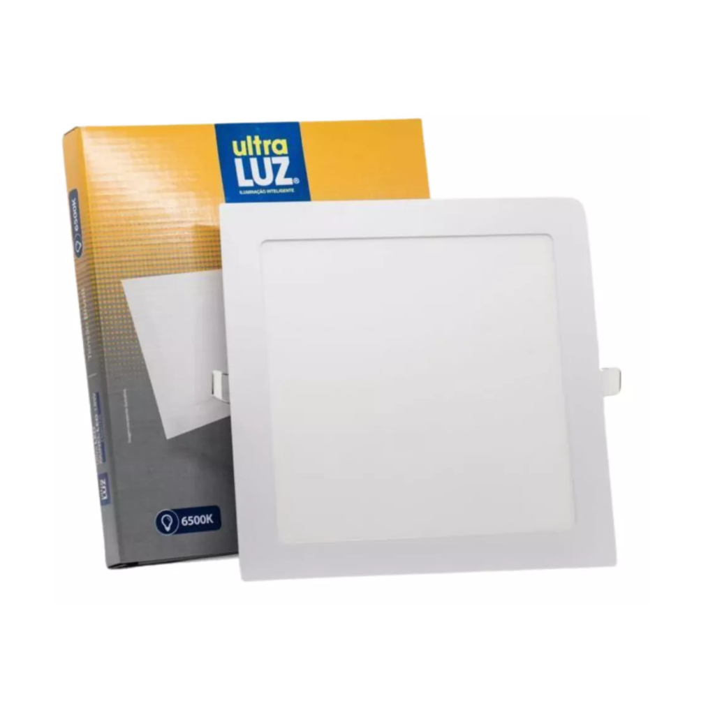 Painel Plafon Led 18w Quadrado Embutir 6500k Ultraluz | Shopee Brasil