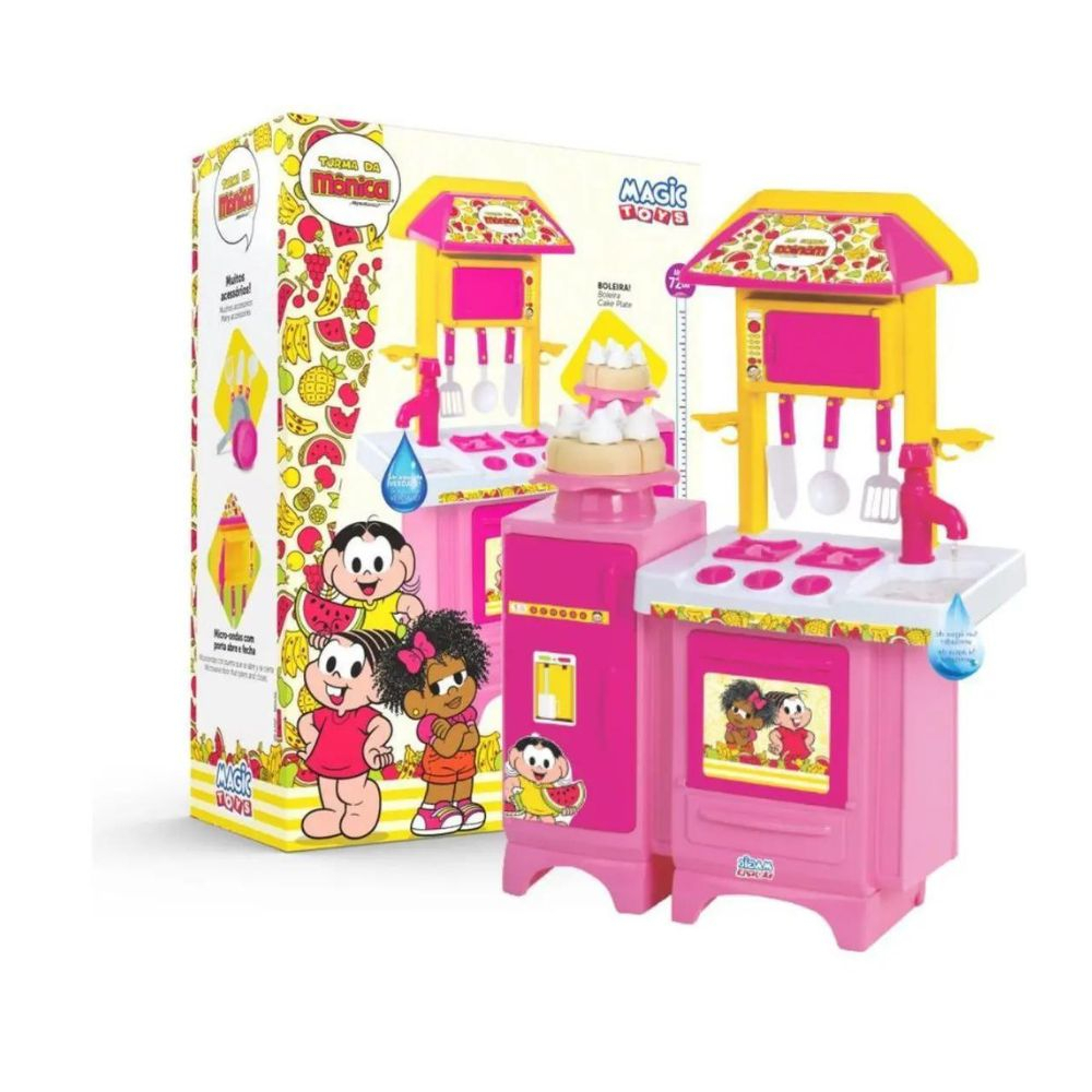 Cozinha Infantil Completa Turma da Mônica Com Água Fogão e Geladeira Magic Toys 8076 | Shopee Brasil