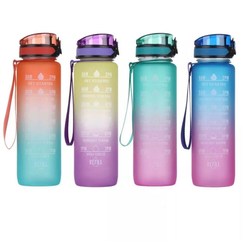 Garrafa De Agua 1L 1 Litro Motivacional Squeeze Degradê Grande ...