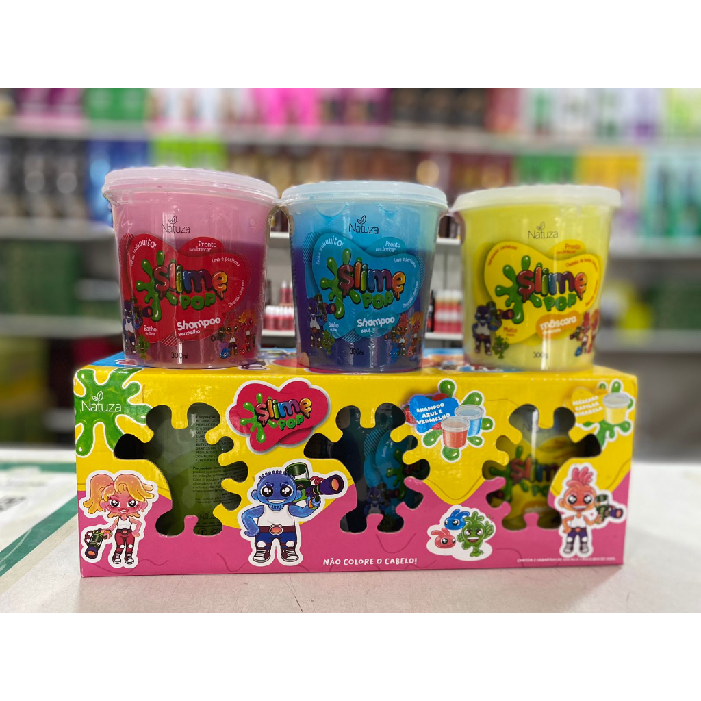 Kit Infantil Slime Pop 3 Itens - Natuza | Shopee Brasil