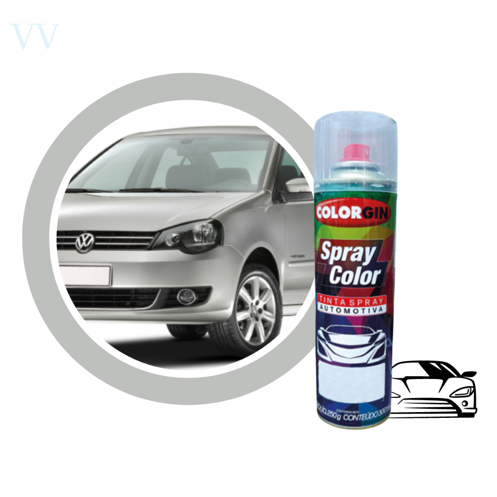 Tinta Spray Prata Light Automotivo VW Colorgin 300 ml | Shopee Brasil