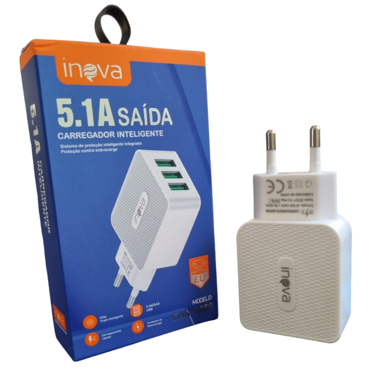 Fonte Carregadora Inova 5.1A Carregamento rápido CAR9009 | Shopee Brasil
