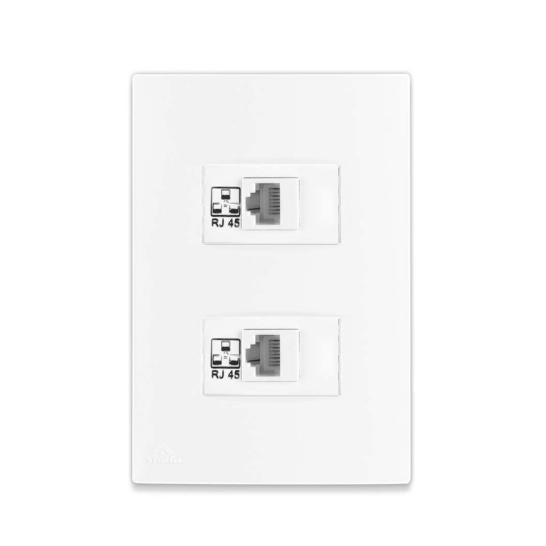 Tomada dupla 4x2 2 Módulos Rj45 Apoio Lisse | Shopee Brasil