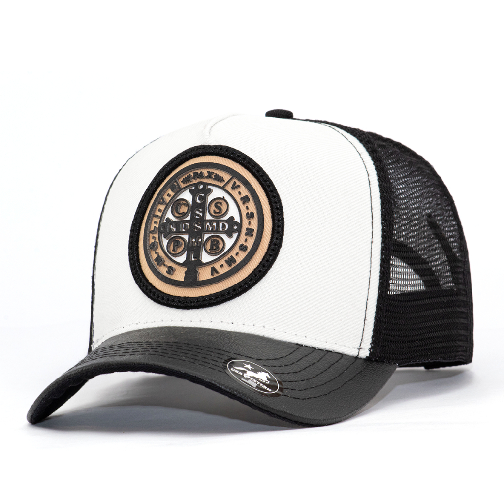 bone chapeu country medalha de sao bento modelo trucker americano ...