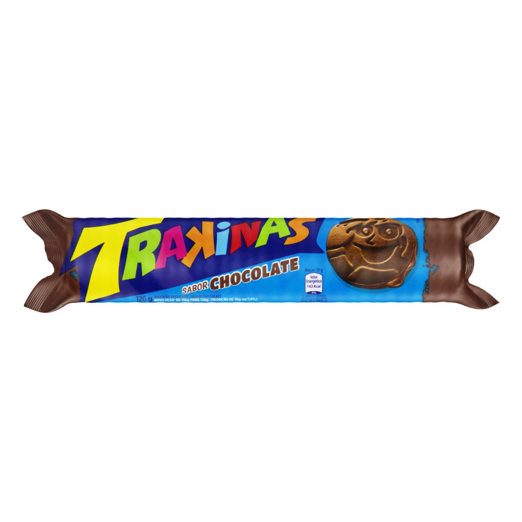 Biscoito Recheado Trakinas Chocolate 126g - Kit 30 Un | Shopee Brasil