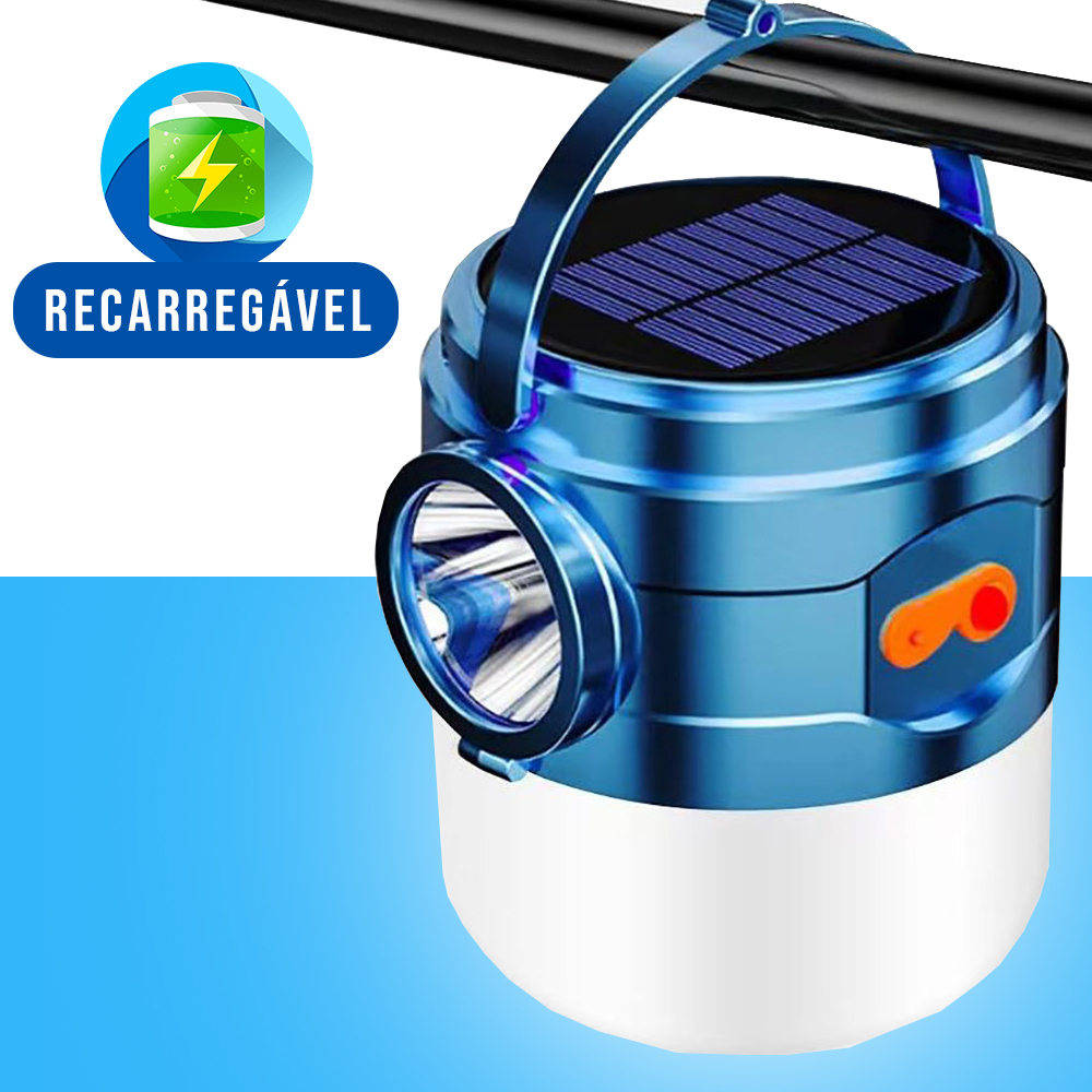 Lanterna Solar Recarregável USB para Barraca Camping Pesca Acampamento ...